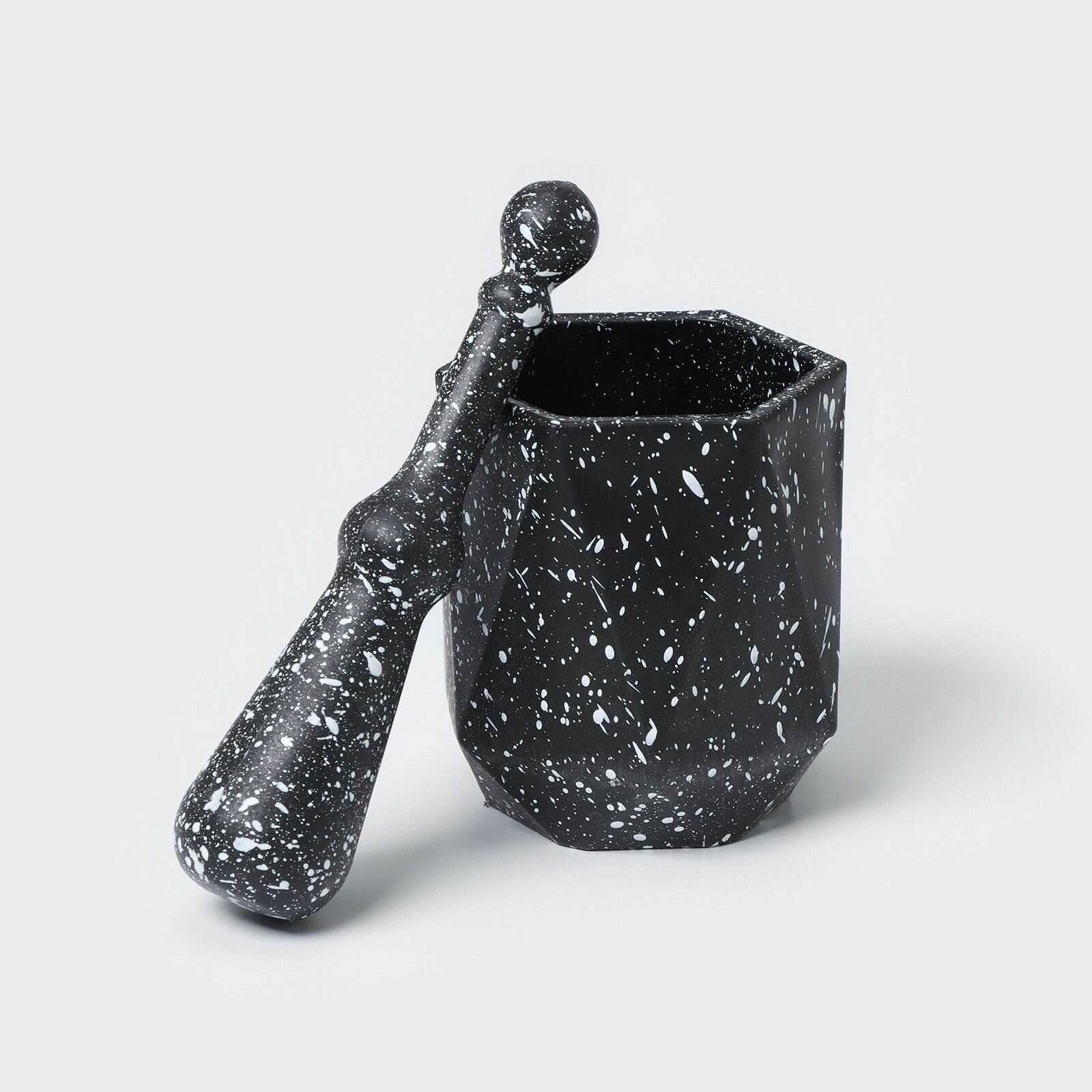 Ступка с пестиком Грани, 10 х 18 см, чёрная, 1 шт.