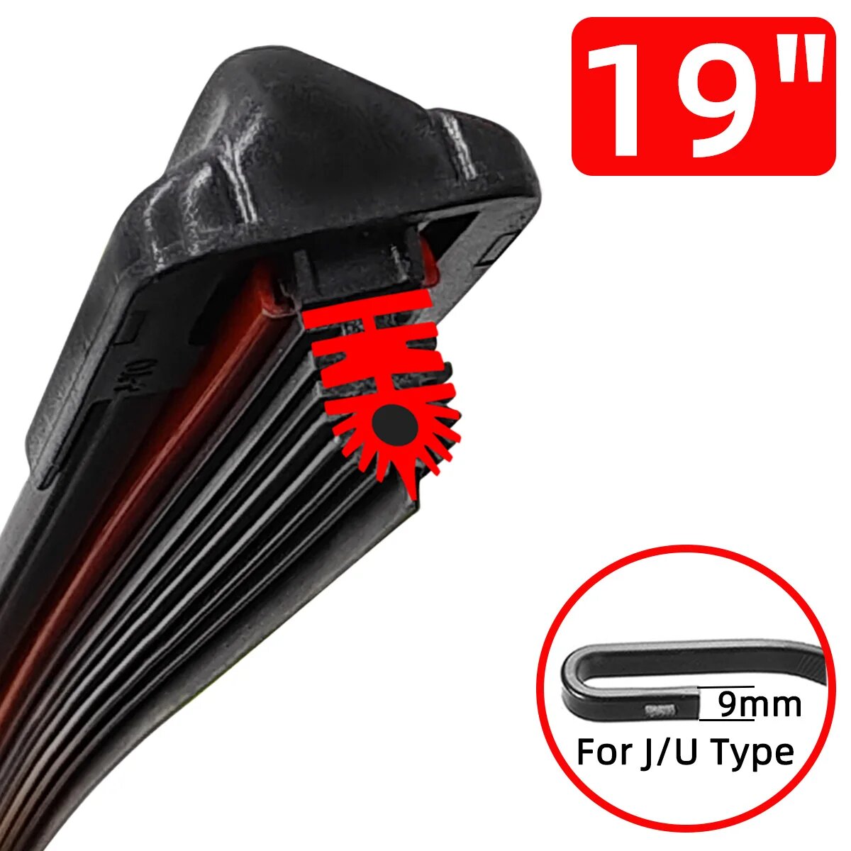 Щетка стеклоочистителя PINMOAP 19" J/U, 9 мм