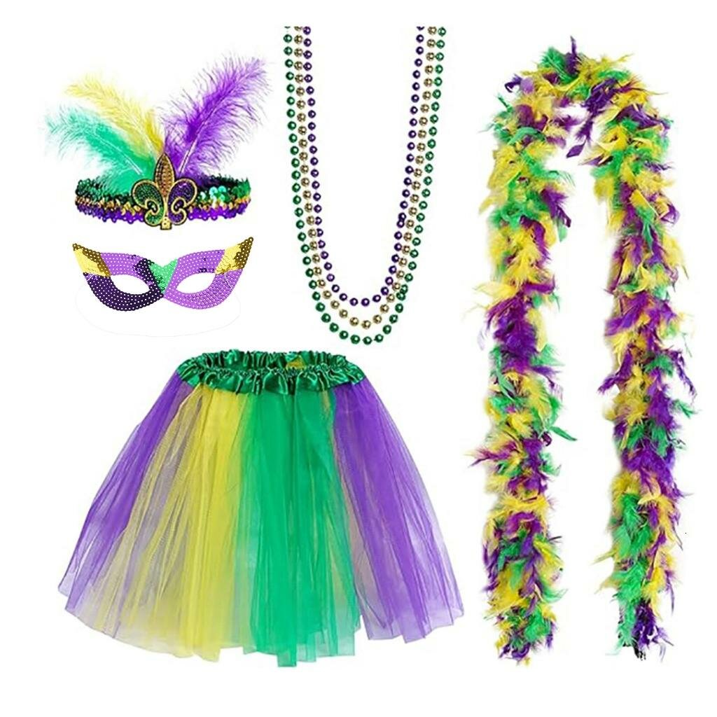 Костюм для карнавала: повязка, ожерелье, юбка-тюльпан, Набор 1