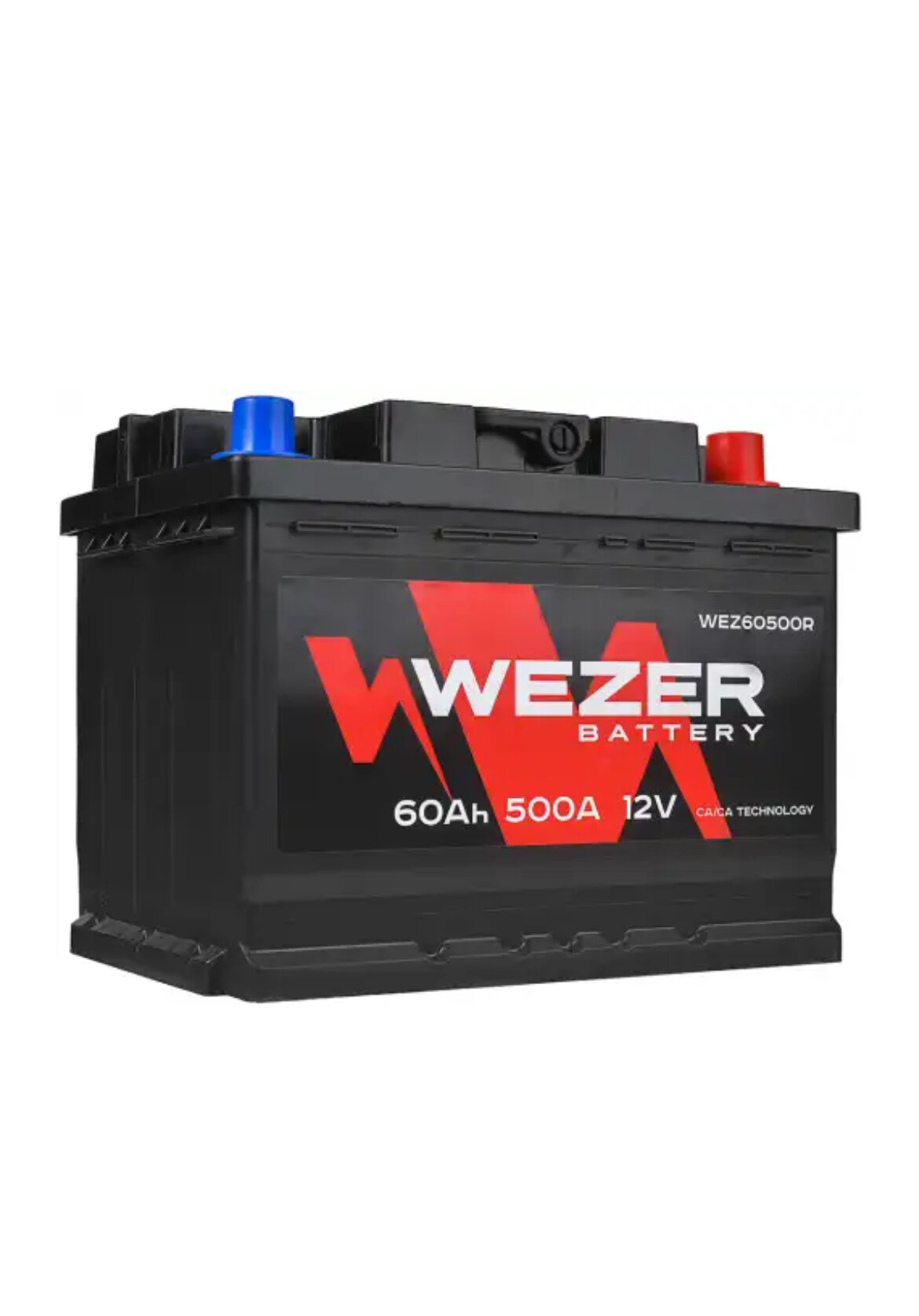 Аккумулятор WEZER WEZ60500R 60 Ач 500 А 242x175x190 мм 0 (-+) обратная