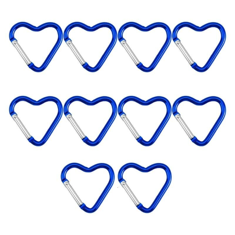 Сердцевидный металлический карабин для ключей, Синий