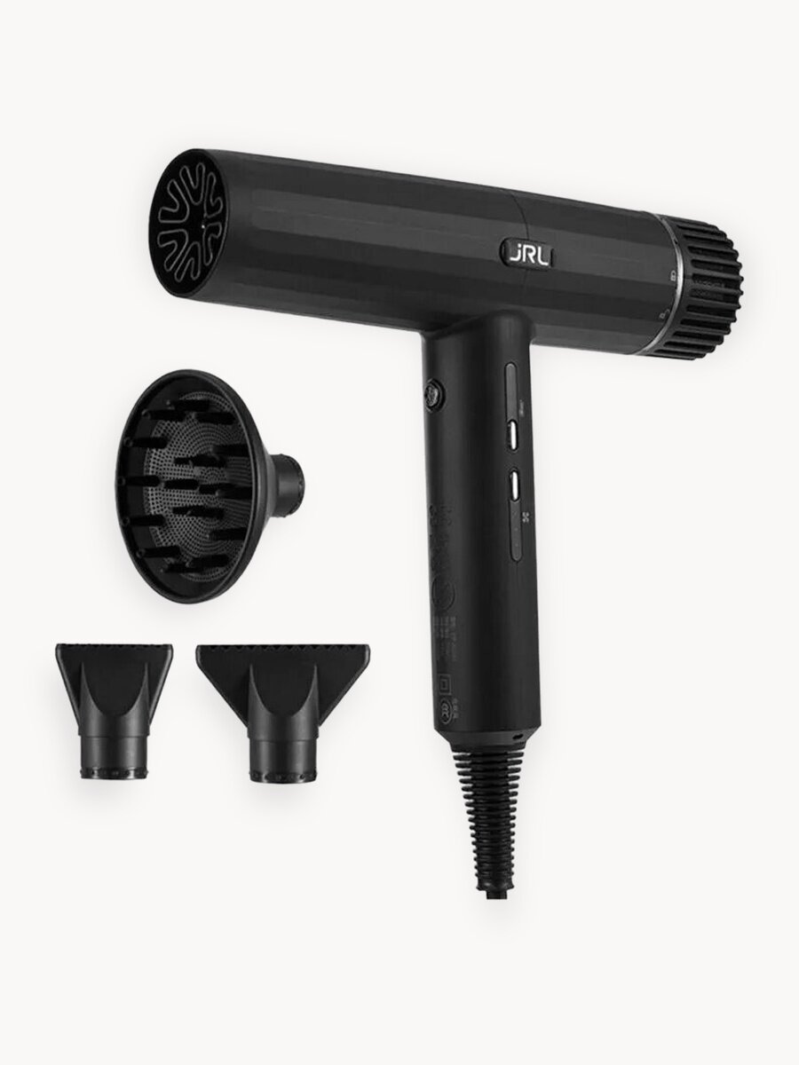 JRL Professional Фен для волос 2020H JRL 2000 Вт, скоростей 3, кол-во насадок 3, черный, черный матовый