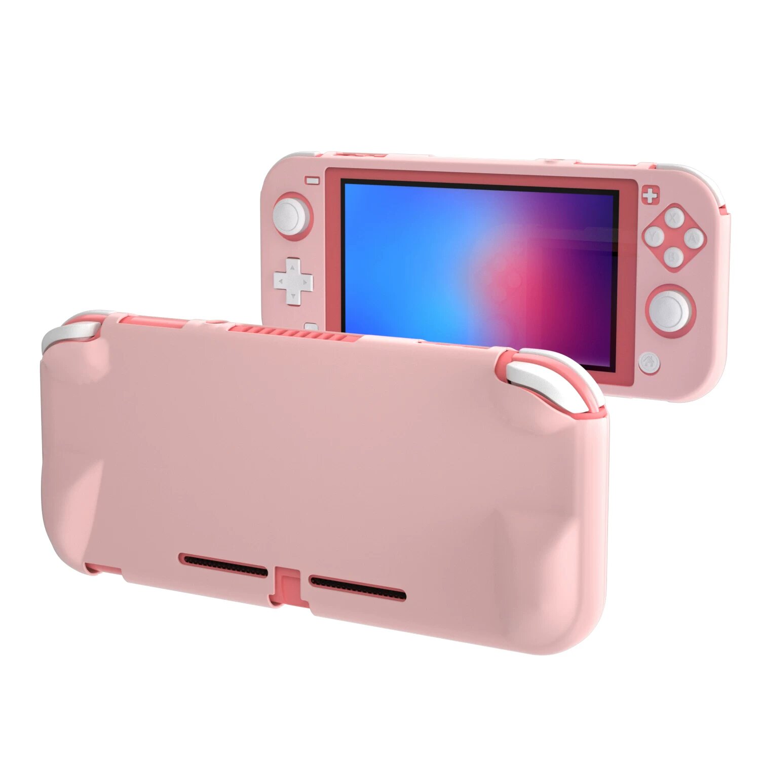 Защитный чехол для Nintendo Switch Lite с полной защитой и противоскользящим покрытием, светло-розовый