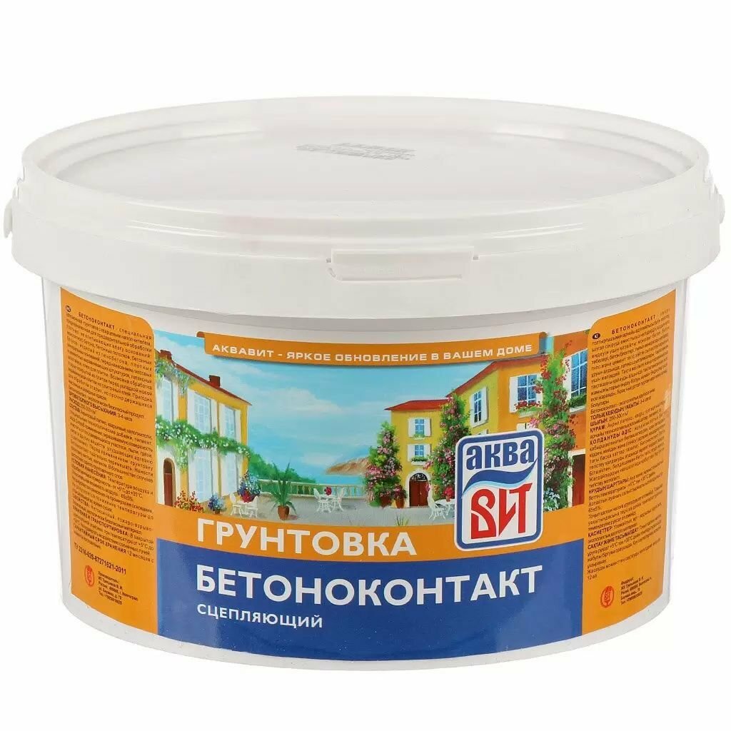 Грунтовка АкваВИТ Бетоноконтакт сцепляющая акриловая водно-дисперсионная для внутренних и наружных работ 2 л, розовая