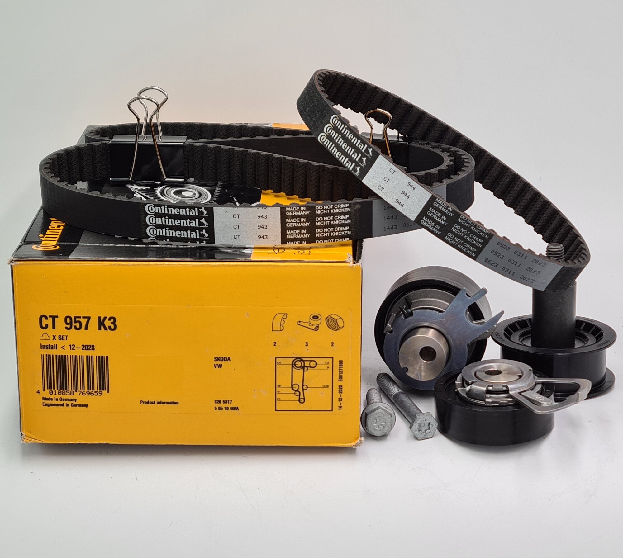 Комплект Continental CT957K3 - Ремень ГРМ с роликами для SEAT, SKODA, VOLKSWAGEN