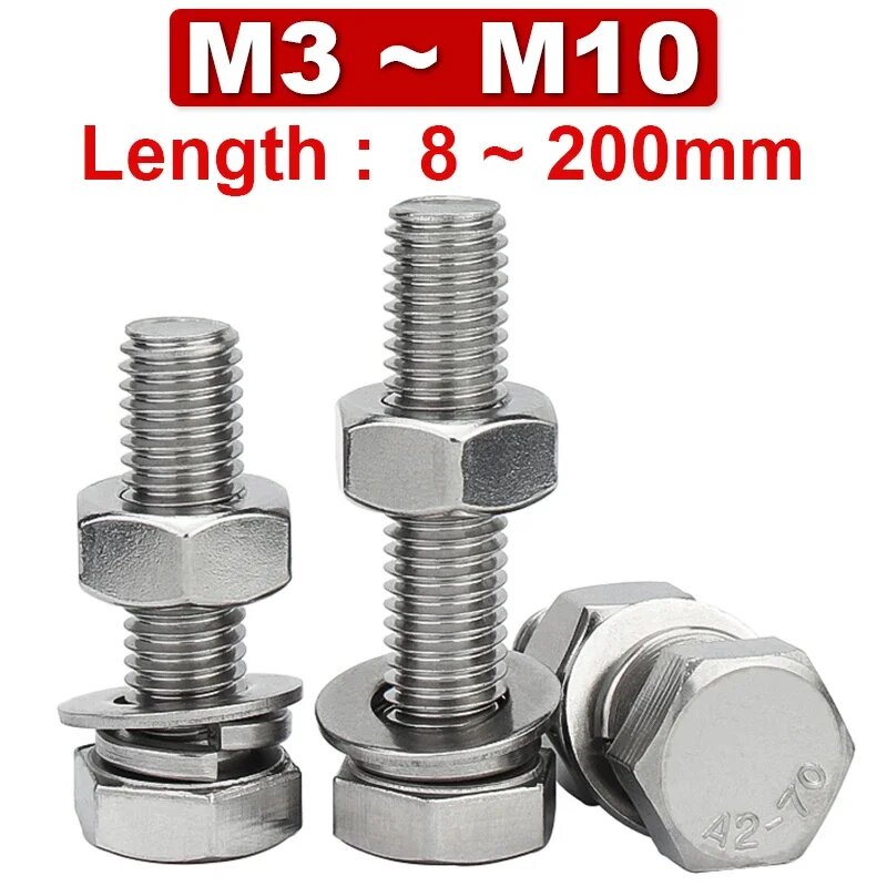 Набор крепежа из нержавеющей стали 304 M3-M36 M3 (30Set), 16mm