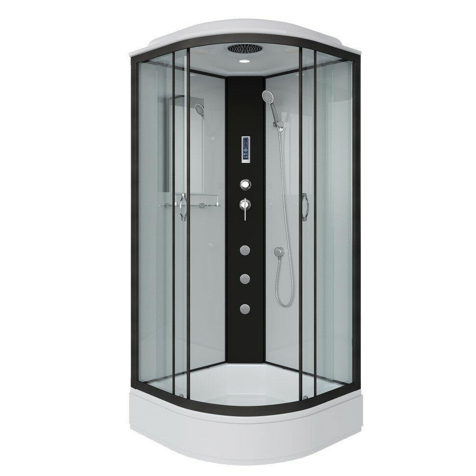Душевая кабина Niagara Classic NG-6703-14F (80х80х215) средний поддон(26см), черный, стекло прозрачное,4 места