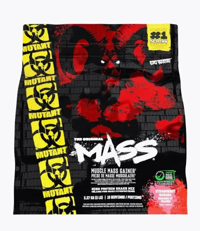 Гейнер Mutant Mass 5 фунтов клубника-банан (2270 г.)