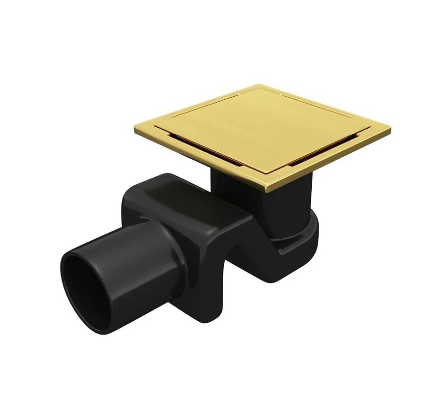 Душевой трап RGW Drain Leo 02-10Gb 10x10, в пол, золото brush, с сифоном 60210210-06