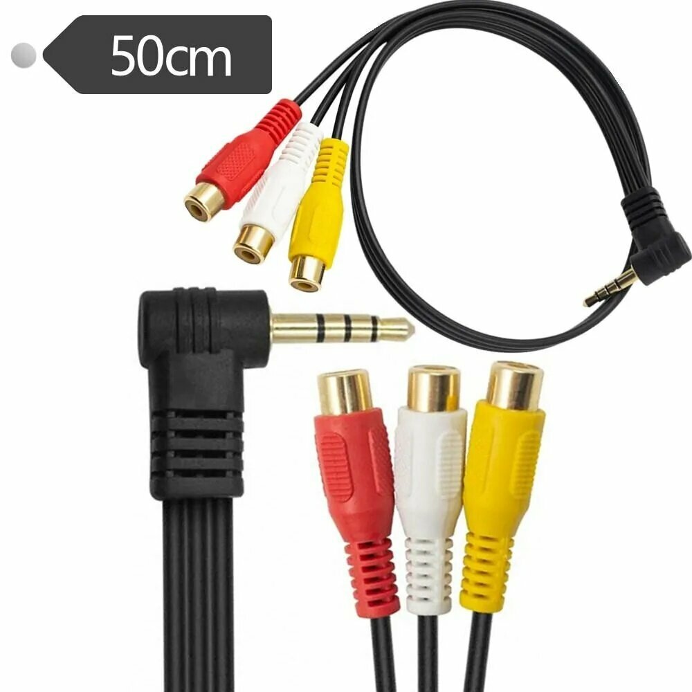 PENGQIAO Аудиокабель 3.5 мм/RCA, 0.5 м, разноцветный