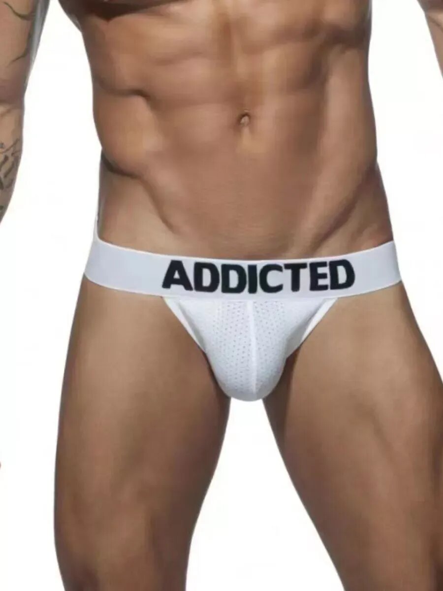 Мужские трусы джоки белые Addicted 4014-1 хлопок/эластан XL (50)