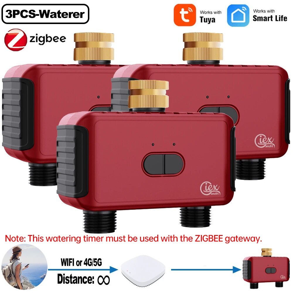 Wi-Fi таймер полива Giexperience 2 зоны 3PCS-Valve