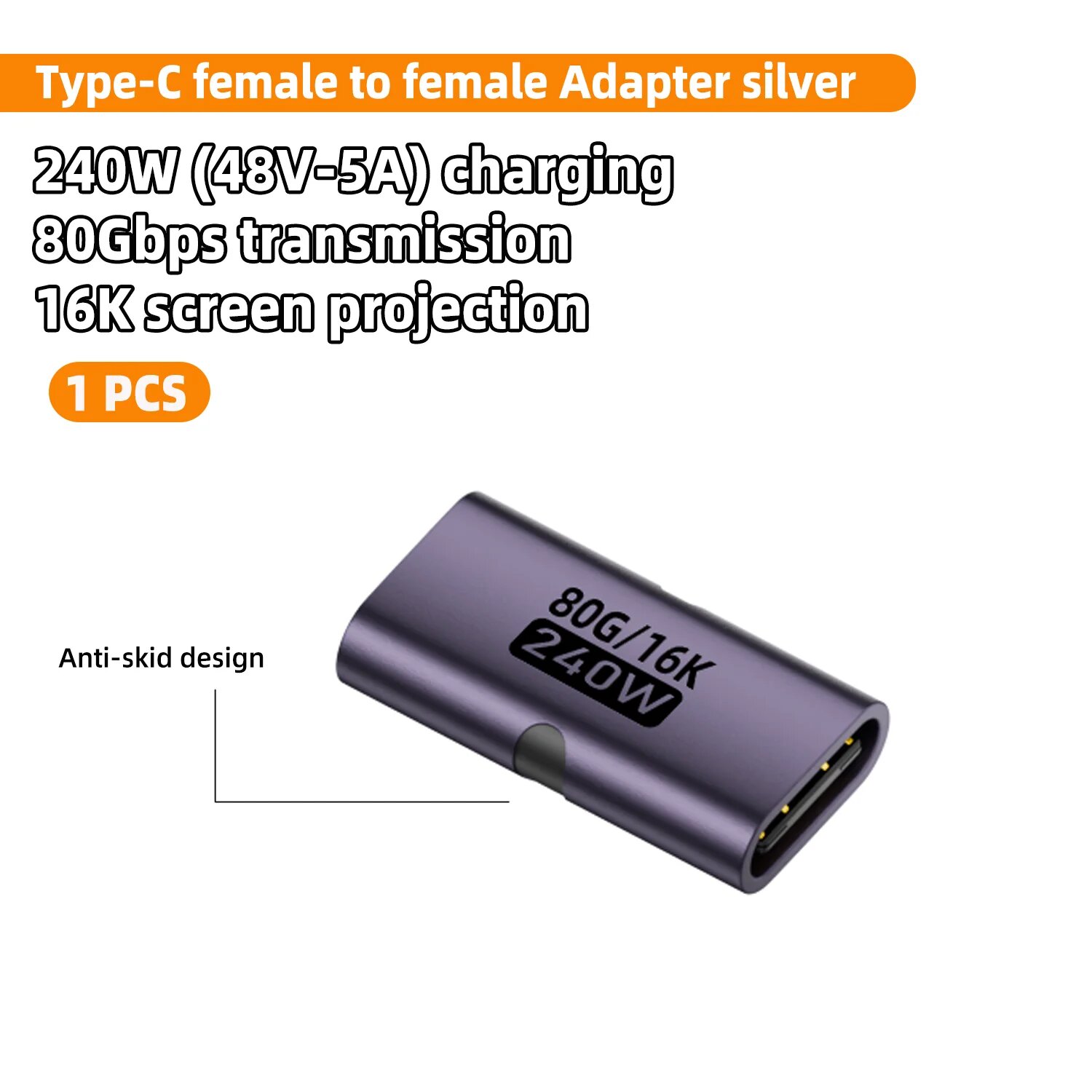 BSN USB-C Адаптер PD 240W 80Gbps 1x C-MM-16-8G-ZS
