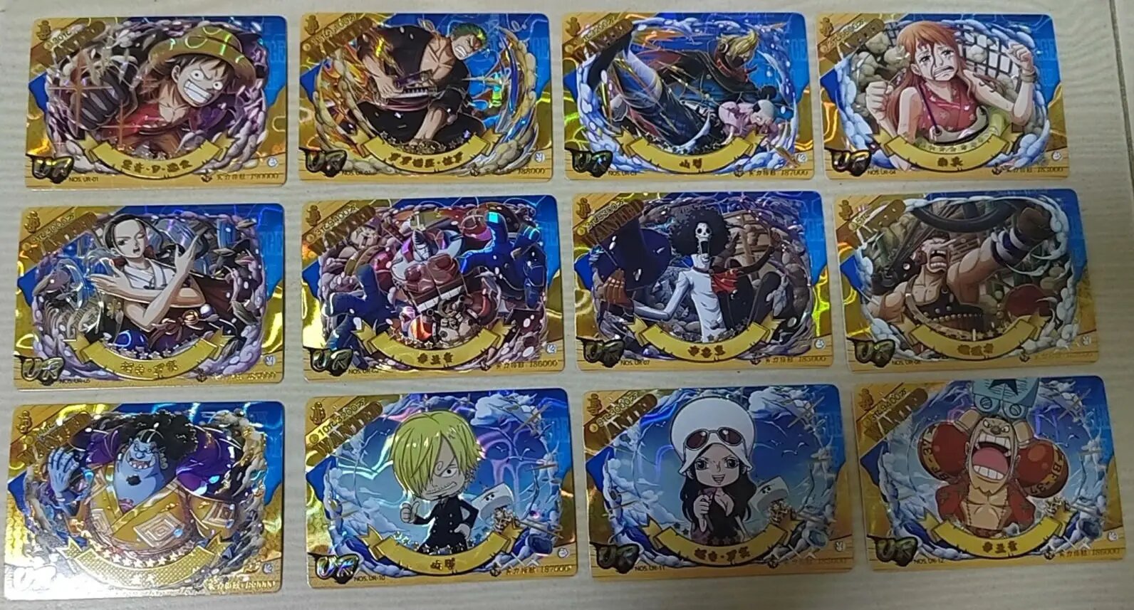 Коллекционные карты One Piece Bandai Nami Hancock Yamato Robin Luffy Sanji Zoro Ace Brook UR-12pcs