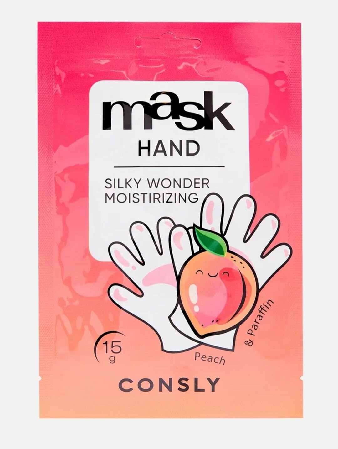 Маска для рук CONSLY silky wonder peach and paraffin moisturizing