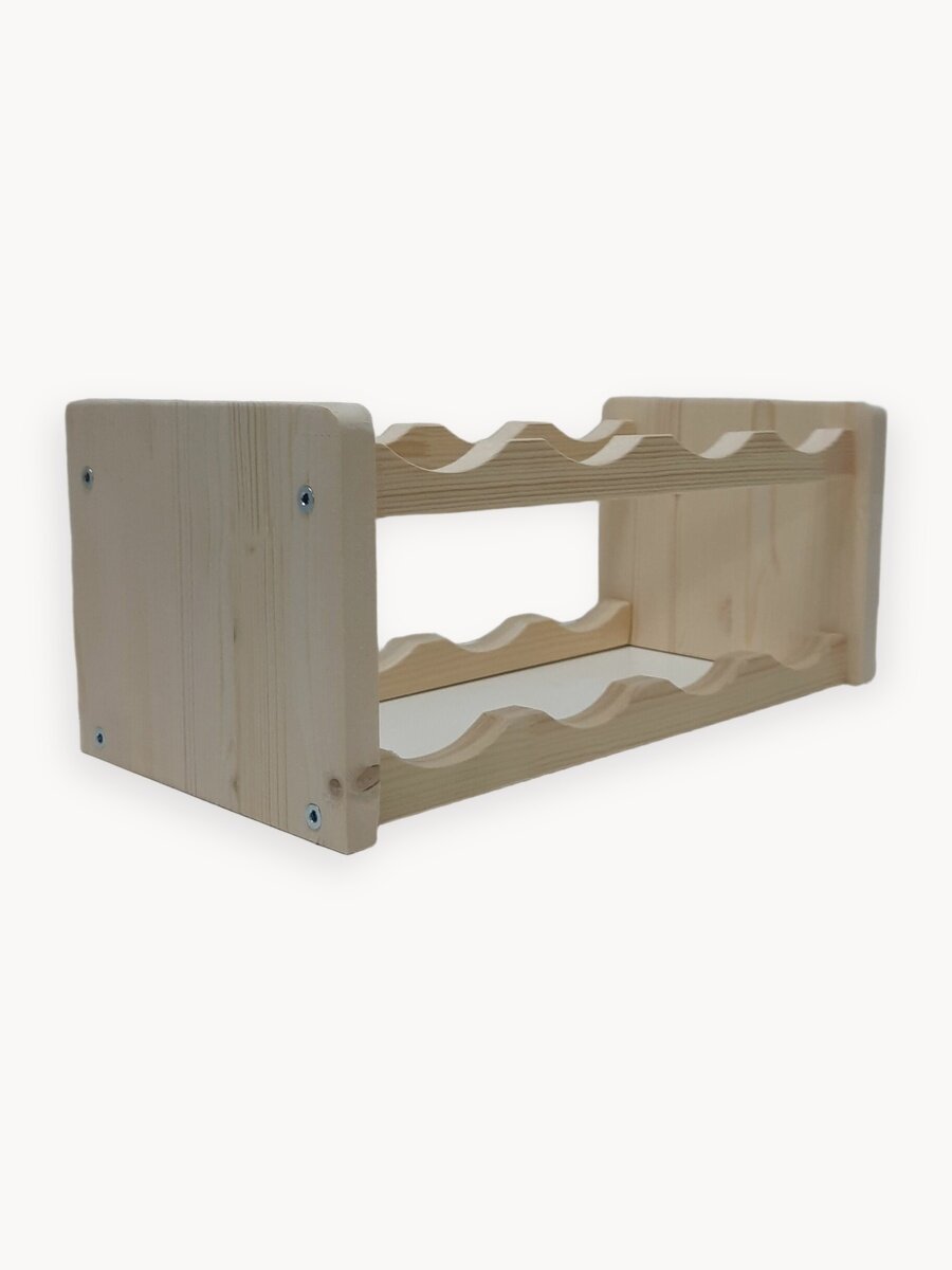 Винный стеллаж из дерева для 8 бутылок цвет дерева