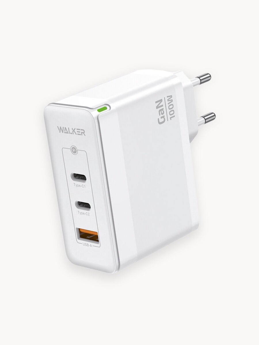 Зарядное устройство для телефона, 100Вт, USBx1/Type-Cx2, QC 3.0+PD, зарядка для айфона, блок питания type c, белое