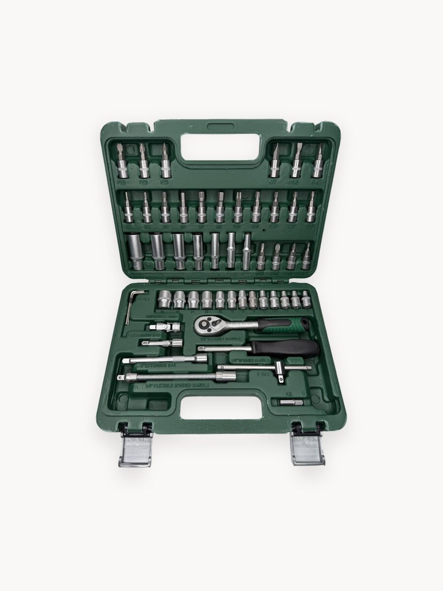 Набор инструментов для автомобиля, 1/4", в кейсе, 53 предмета