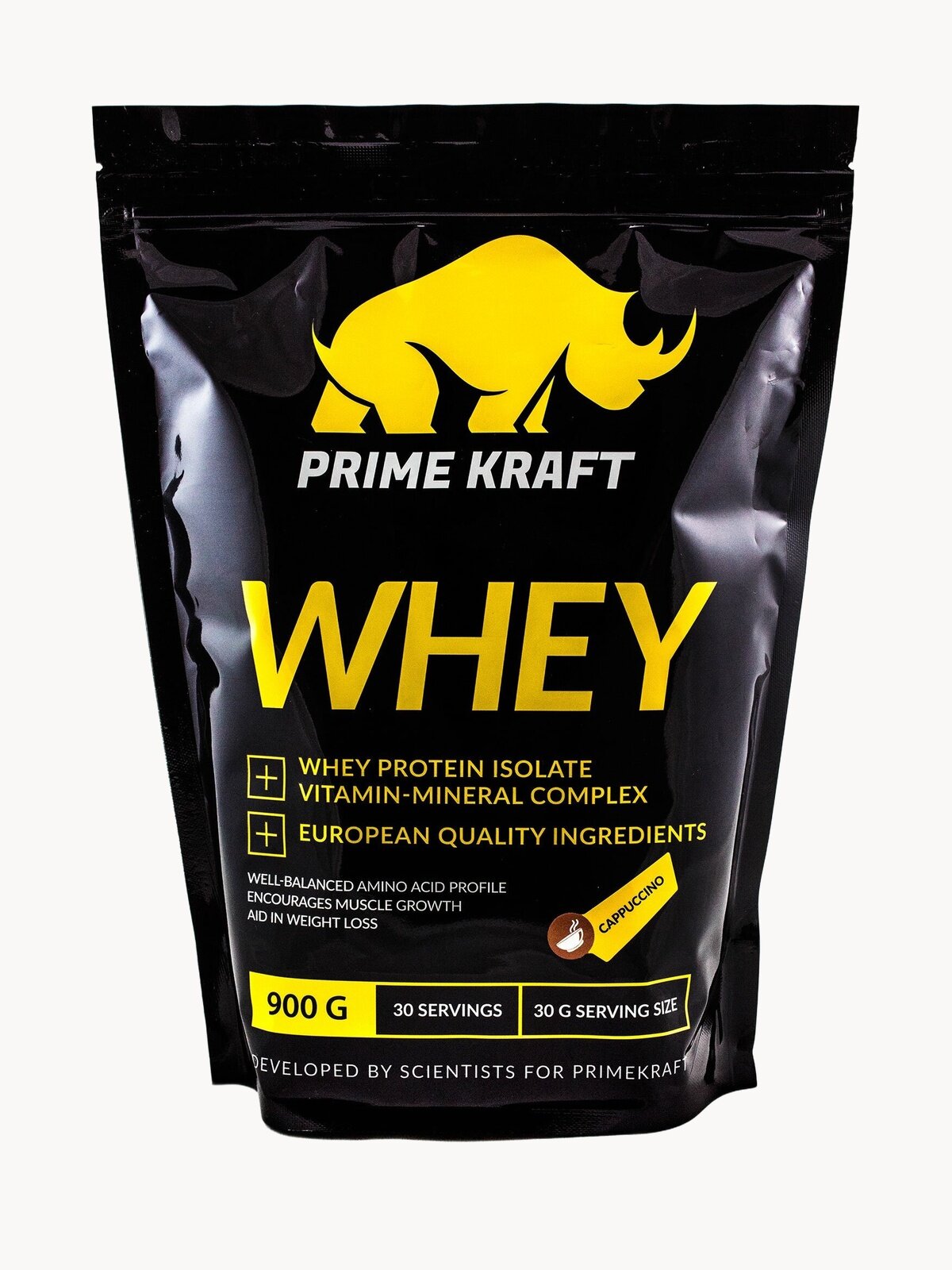 Протеин сывороточный PRIMEKRAFT Whey Protein, Капучино 900 г / 30 порций