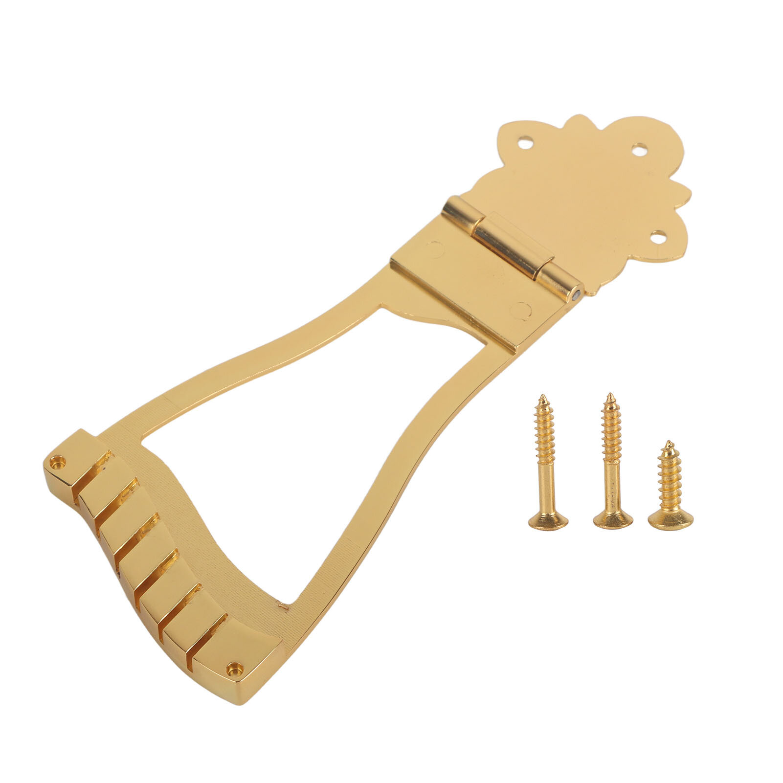 Бридж/хвостовик золотистого цвета для полой джазовой гитары Archtop, аксессуары для музыкальных инструментов.