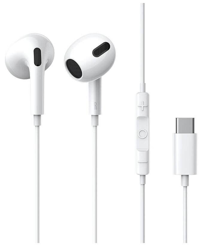 Проводные наушники BASEUS Encok C17, Type-C Lateral in-ear Wired Earphone, Белый, NGCR010002