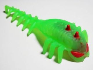 Hero Factory Brain with Molded Hard Plastic Red Eyes and Spikes Pattern - Flexible Rubber, 11164pb01 Trans-Bright Green U