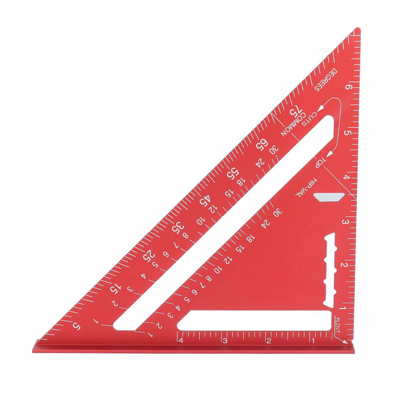 Плотницкий угольник 7 дюймов красный алюминиевый с углами 90 и 45 градусов