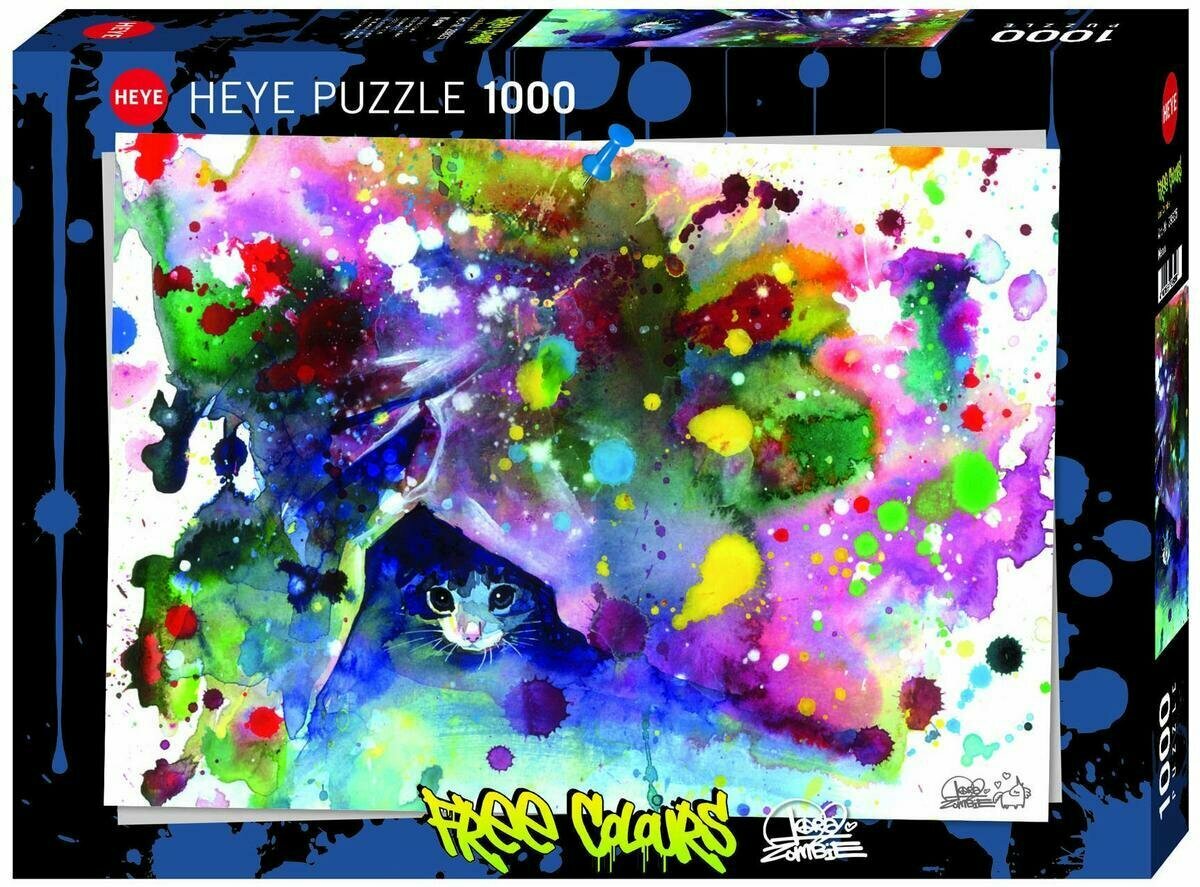 Пазл 1000 элементов «FREE COLOURS» с кошкой, коллекция Heye, 50х35см, картон