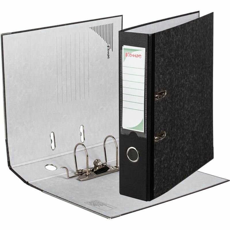 Папка-регистратор Комус 75 мм мрамор черная