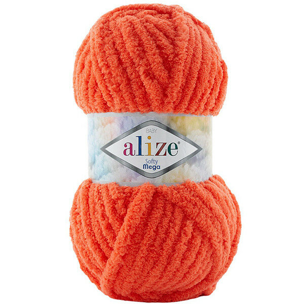 Пряжа Alize SOFTY MEGA 421 яр. оранжевый (5 мотков)