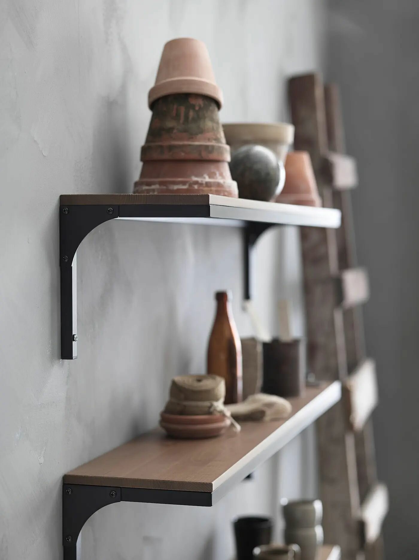 IKEA FJALLBO фьелльбо Полка настенная, черная, 101x20 см