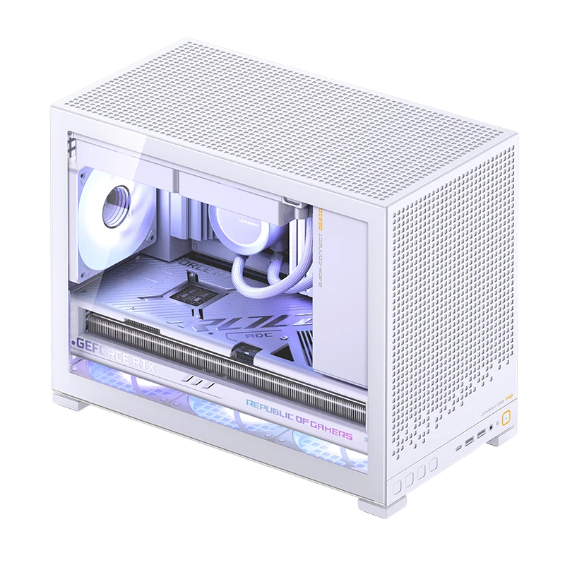 Корпус без блока Case JONSBO D32 PRO, Mini-Tower, TG, no fan, 2xUSB-A 3.2 + 1xUSB-C 3.2, mATX, mDTX, mITX White