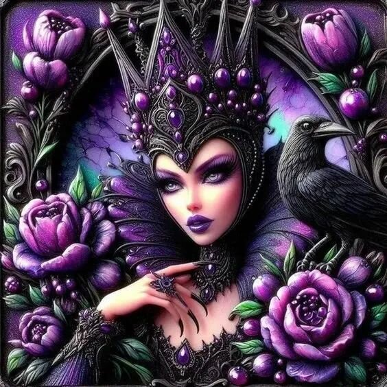 Алмазная картина "Черный Ворон" алмазная огранка 40х50 см,40x50cm, белый