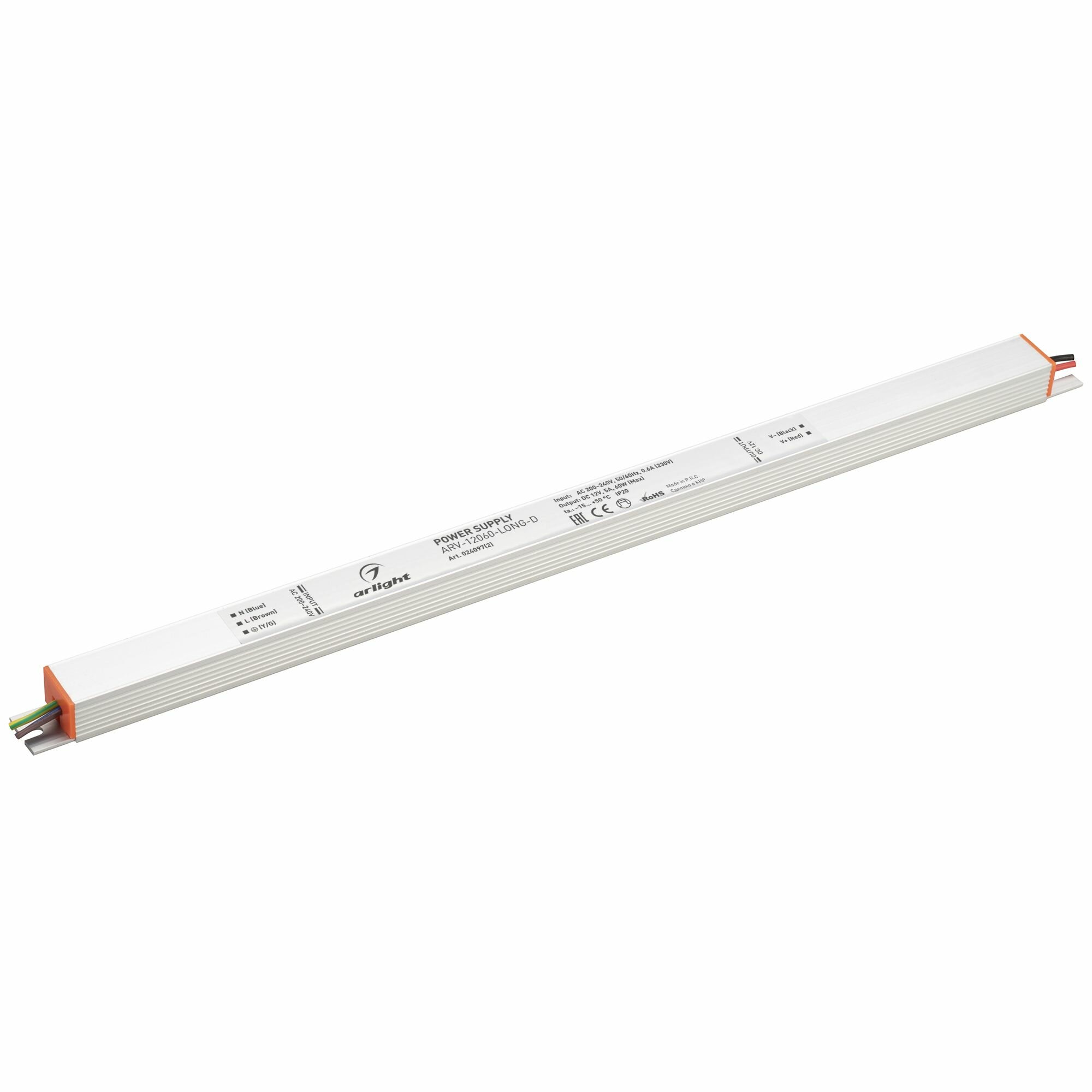 Блок питания ARV-12060-LONG-D (12V, 5A, 60W)
