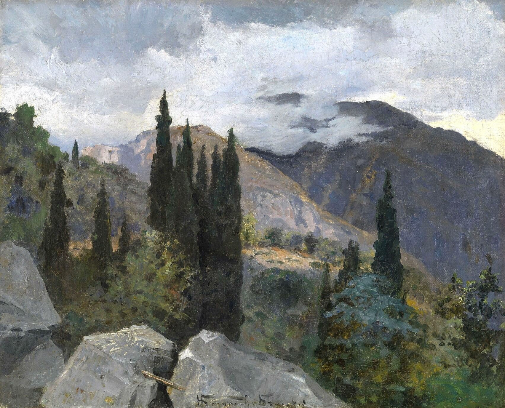 Картина Богданова-Бельского Николая Крымский пейзаж 60х48 см