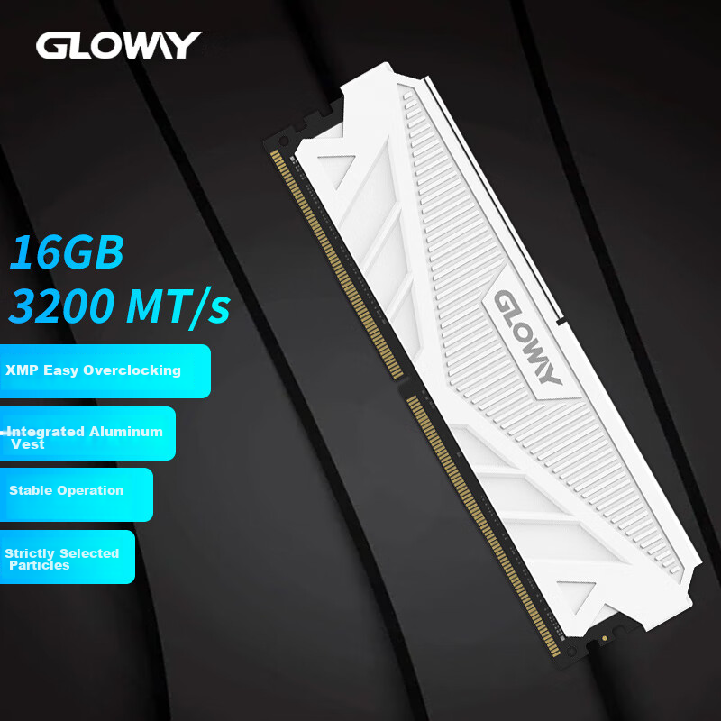 Gloway 16GB DDR4 3200MHz Оперативная память для ПК 1x16GB Низкая задержка Система охлаждения Высококачественные чипы
