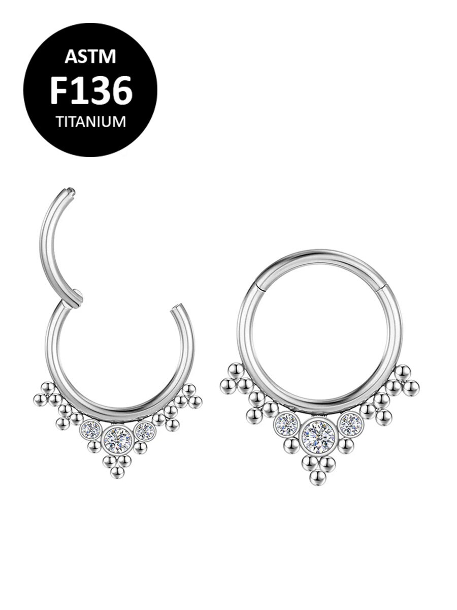 Серьги одиночные, фианит