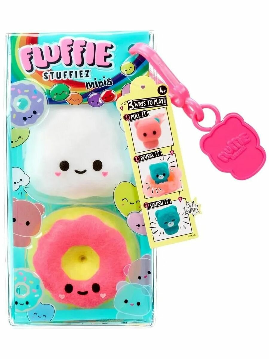 Мягкие игрушки Щипай FLUFFIE STUFFIEZ Minis Jelly Bean & Dount новая серия 2024
