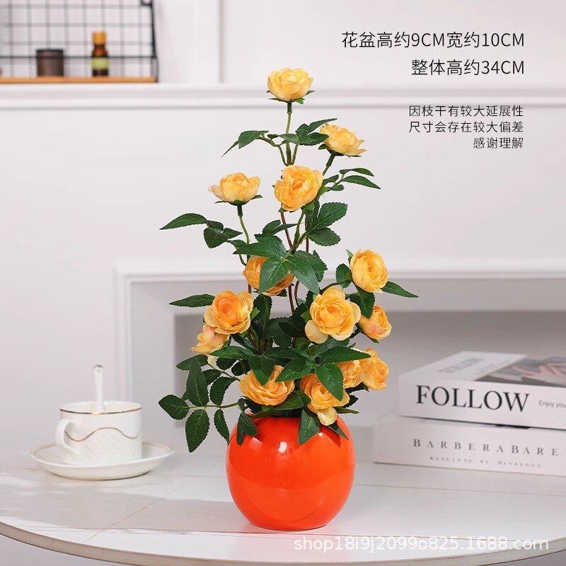 Искусственные цветы, цвет розовое шампанское, керамический шар