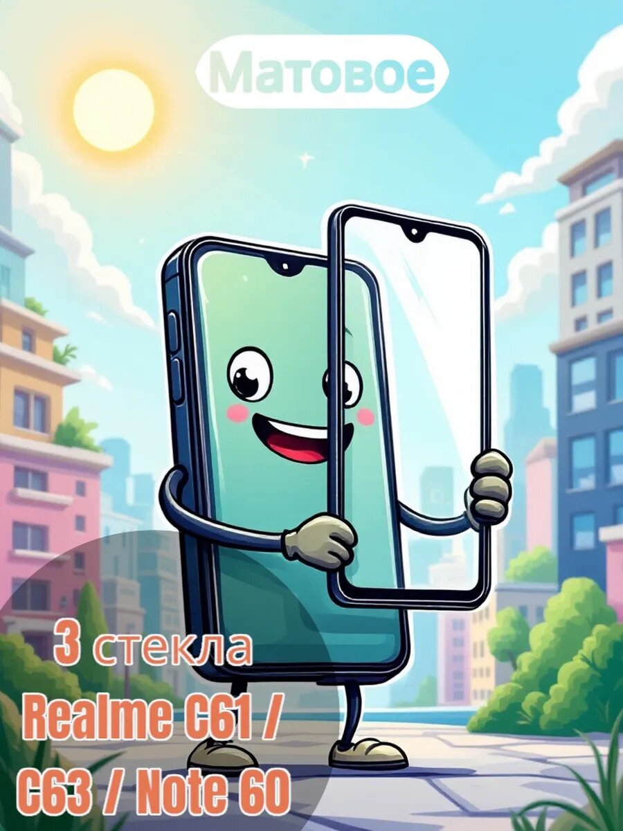 Стекло Матовое для телефона REALME C61 C63 Note 60
