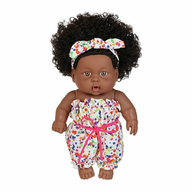 8-дюймовая африканская черная милая кукла-имитатор-070C