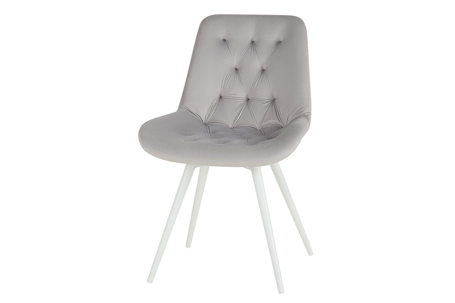 Стул поворотный Trast 51х82х59,5 см, обивка велюр, светло-серый, белый глянец