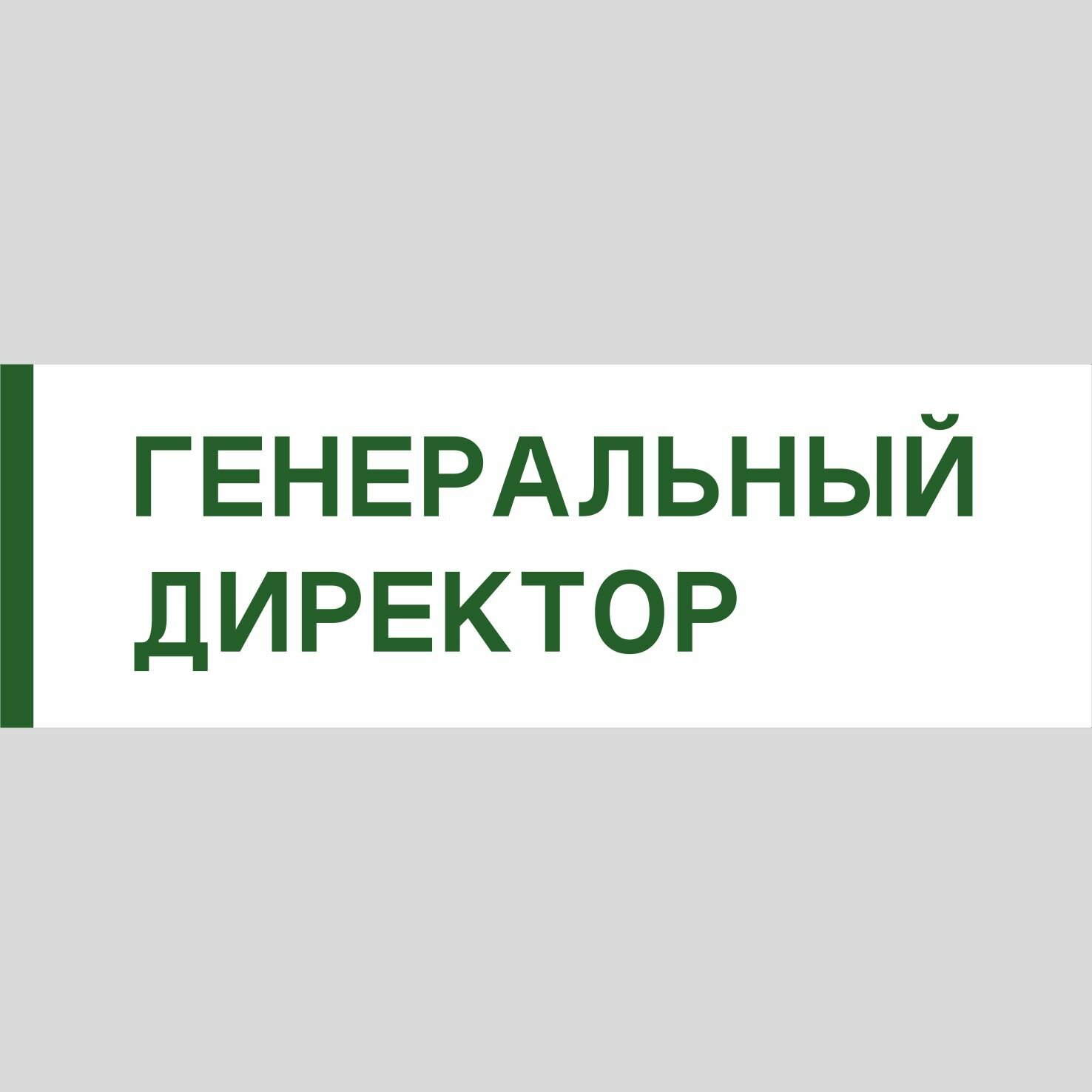 Табличка на дверь "Генеральный директор", ПВХ, интерьерная пластиковая табличка