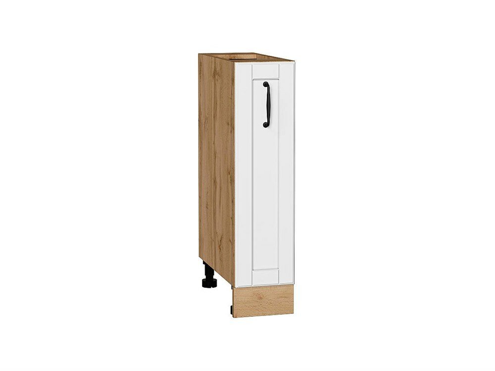 VVT Кухонный Шкаф нижний бутылочница Дублин Дуб Вотан, Special White, 200, каркас ЛДСП Дуб Вотан, фасад МДФ Special White, 816*200*478