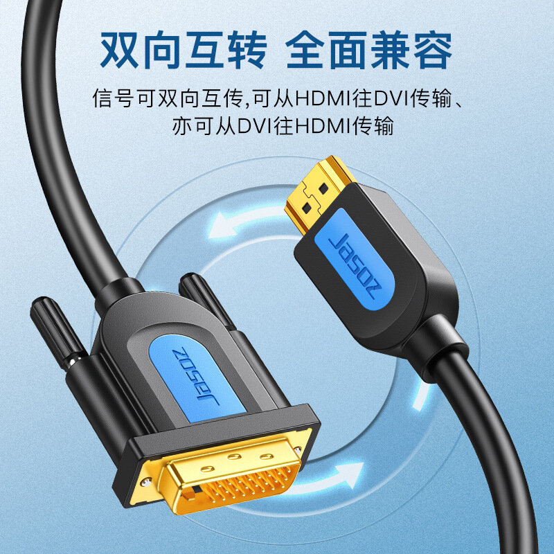 Кабель Jie Sen, HDMI к DVI, 1.5 м, черный