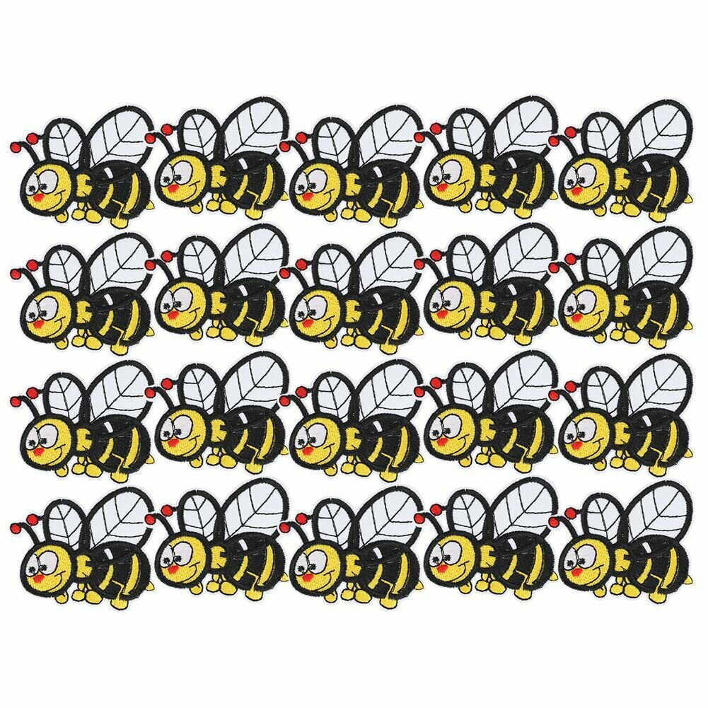 20 шт. тканевые наклейки с вышивкой, пчелиные насекомые, железные нашивки, одежда, рюкзак, аксессуары для одежды