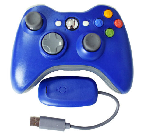 Игровой контроллер XBOX360, беспроводной, 2.4G, синий