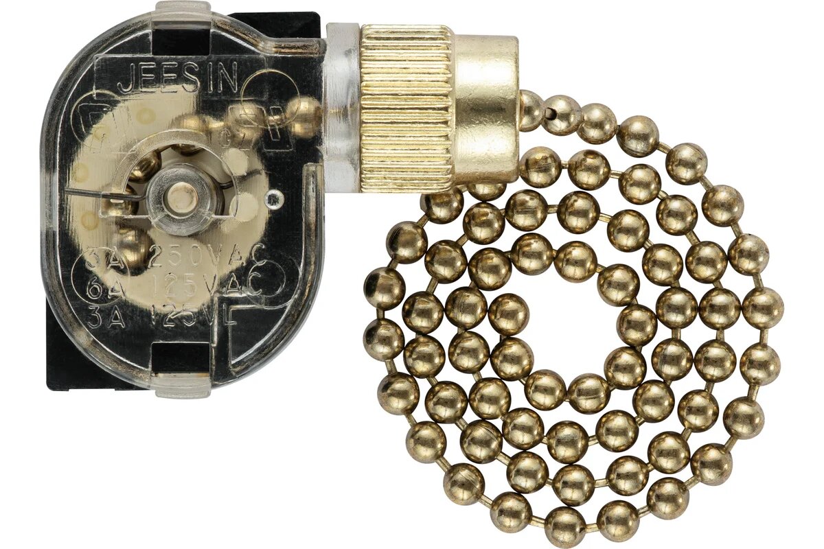 Duwi цепной выключатель 2 А золотой корпус для светильников с цепной ручкой