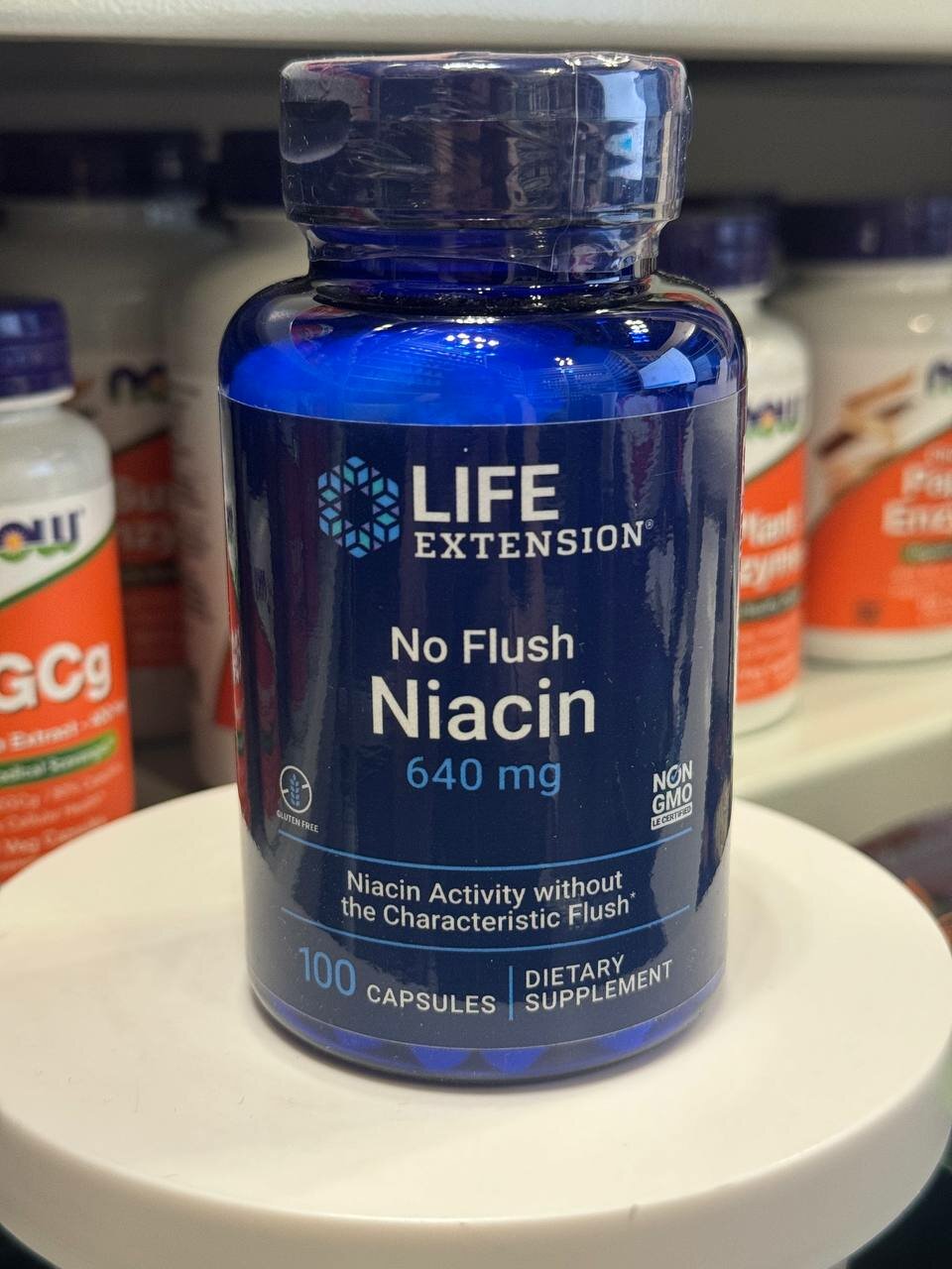 Life Extension No Flush Niacin 640 mg, Ниацин без покраснений и приливов, 100 капсул