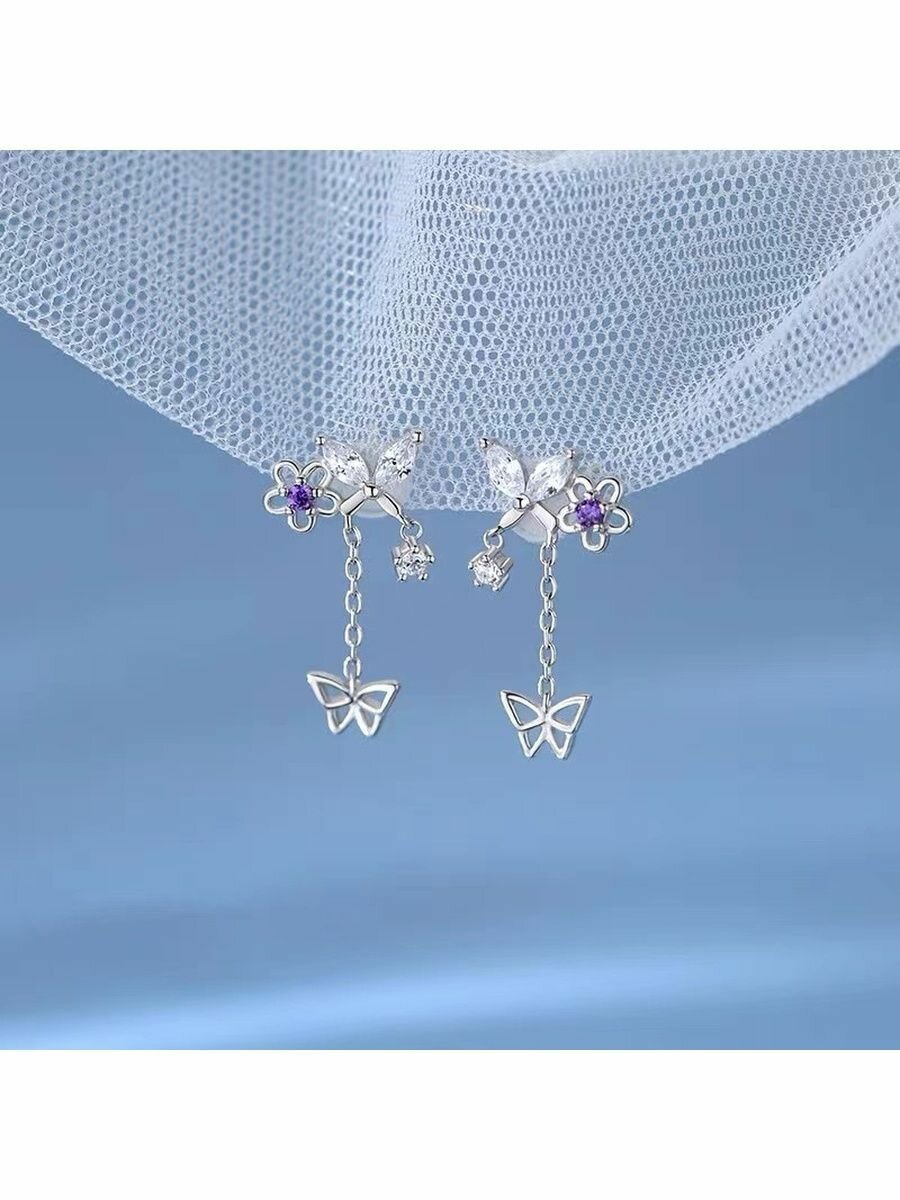 Серьги пусеты, кристалл